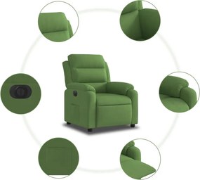 Elektrické polohovací křeslo světle zelené samet 3205073