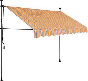 Ručně zatahovací markýza s LED světlem 300 cm žlutomodrá 145852