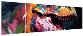 Obraz - Dinosaurus, malba (170x50 cm)