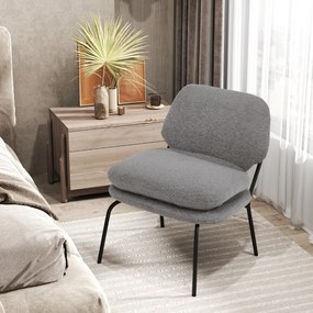 Costway Armless Accent Chair s Teddy Fleece potahem a křeslem pro volný čas