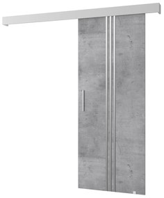 Posuvné dveře 90 cm Sharlene V (beton + bílá matná + stříbrná). 1043785
