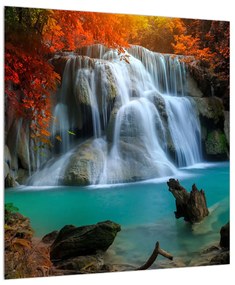 Podzimní obraz vodopádů (40x40 cm)