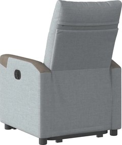 Elektrické zvedací polohovací křeslo světle šedé textil 3324100