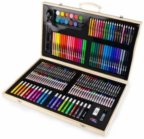 Easy kreativní a výtvarná sada 180 kusů, dřevěný kufřík