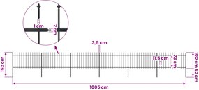 Zahradní plot s kopím nahoře ocelový 1005 x 100 cm černý 277616