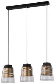 Černé závěsné svítidlo se skleněným stínidlem 15.5x61 cm Fresno – Candellux Lighting