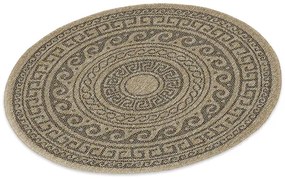 Koberce Breno Kusový koberec COMILLA kruh 887 Black , Béžová, 120 x 120 cm