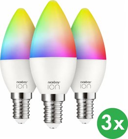 Žárovky Niceboy ION SmartBulb RGB, 6 W, E14, 3 ks