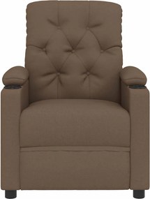 Elektrické polohovací křeslo hnědé textil 3098843