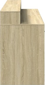 vidaXL Psací stůl s LED světly 160 x 55 x 91 cm kompozitní dřevo [3309431] Barva: hnědý dub