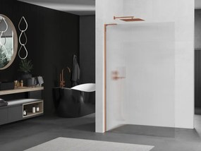 Mexen Kioto L, sprchová zástěna Walk-In 70 x 200 cm, 8mm sklo s žebrovým vzorem, růžové zlato profil, 800-070-103-60-09