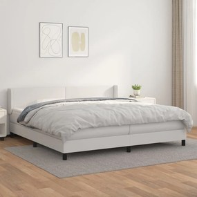 Box spring postel s matrací bílá 200x200 cm umělá kůže 3130680