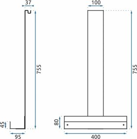 Rea Tori, koupelnová závěsná polička 40x9,5x75,5 cm, zlatá matná, REA-85001