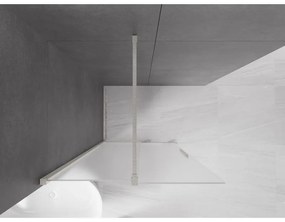 Mexen Velar, sprchová zástěna s posuvnými dveřmi Walk-in 110 x 200 cm, 8mm sklo námraza, broušená ocel, 871-110-000-33-97