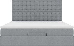 Osmanský rám postele s matrací světle šedá 160x200cm textil 3313334