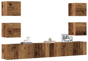 Nástěnné TV skříňky 6 ks Old Wood kompozitní 3328969