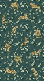 Zelená vliesová obrazová tapeta na zeď, šelmy, květiny, 333553, Festival, Eijffinger