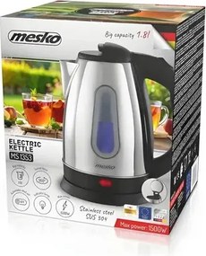 Mesko MS 1353 černá / Rychlovarná konvice / 1500 W / 1.8 L / nerezová