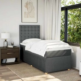 Box spring postel s matrací tmavě šedá 90x200 cm textil 3291954