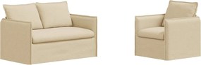 Set pohovek 2 ks Krémová Textil 3407528