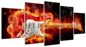 Obraz - kytara v ohni