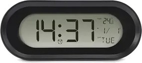 Hama Samos černá / Digitální budík / LCD / zobrazení teploty / datum /