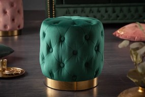 Designová taburetka Rococo 37 cm tmavozelená