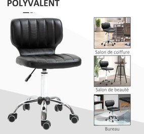 HOMCOM Kolektivní Stolička - 360° otočná pracovní stolička - ergonomická stolička - nastavitelná výška sedáku 47-62 cm - polstrovaný syntetický povrch