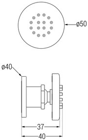 Mexen - podmítková sprchová tryska, kulatá 50 mm, chromová, 79361-00