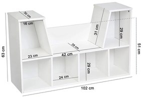 Úložná police se sedákem a polštáři