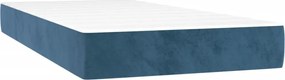 vidaXL Box spring postel s matrací 80 x 200 cm samet [3141273] Barva: Tmavě moddrá