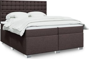 Box spring postel s matrací tmavě hnědá 200x200 cm textil 3290612