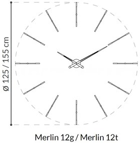 Designové nástěnné hodiny Nomon Merlin Walnut 155cm