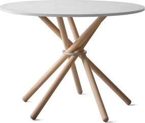 Eberhart Furniture  Jídelní stůl Hector s betonovou deskou - 105 / Concrete Light / Oak Light