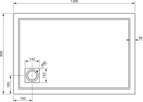 Gelco Gelco, XENA vanička z litého mramoru, obdélník 120x80cm, bílá, HX12080
