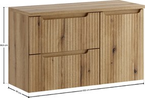 Comad Koupelnová skříňka pod deskové umyvadlo s košem na prádlo Nova Coast Evoke 100 dub coast evoke