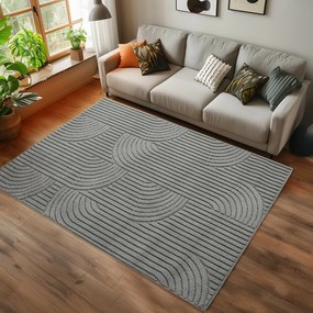 Ayyildiz, Kusový koberec Helix 2201 silver, 60x110, šedá, chodba / předsíň