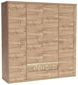 Natural - šatní skříň N3 - 195,5 cm - dub ribbeck