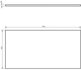 Mexen Uni, pracovní deska 90 cm, bílá lesklá, 91AXX-0904-464-18-00