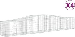 Klenuté gabionové koše 4 ks 400x50x60/80 cm pozinkované železo 3145932