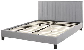 Čalouněná postel 160 x 200 cm světle šedá POITIERS Beliani