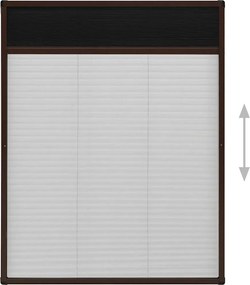 Plisovaná okenní síť proti hmyzu hliník hnědá 60 x 80 cm 148653