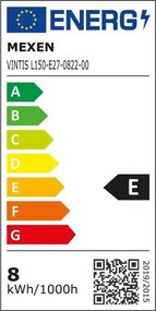 Mexen Vintis, LED filamentová žárovka E27, A60, 8 W, teplá bílá 2200K, čirá, L150-E27-0822-00