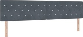 Postel s boxspringem s matrací Tmavě šedá 200 x 200 cm samet 3339129