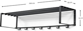 Kovový nástěnný věšák v lososové barvě s poličkou 100 cm Rex – Spinder Design