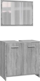 3dílný set koupelnového nábytku šedý sonoma kompozitní dřevo 3154407
