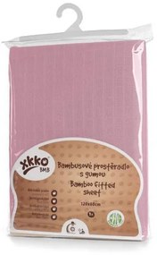 Kikko Bambusové prostěradlo s gumou XKKO BMB 120x60 Baby Pink