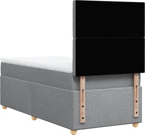 Box spring postel s matrací světle šedá 90x200 cm textil 3291177