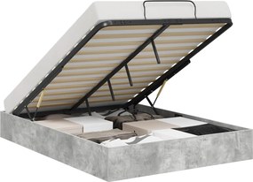 Ottoman postel Betonově Šedá 140 x 200 cm Dřevěný materiál 3409232