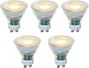Sada 5 stmívatelných čirých LED žárovek GU10 50mm 2,5W 450 lm 3000K